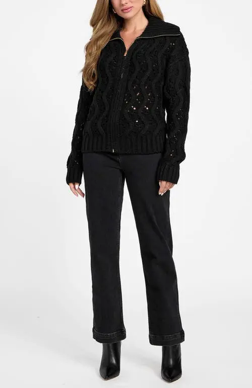 MARCIANO Adenora Metallic Cable Cardigan