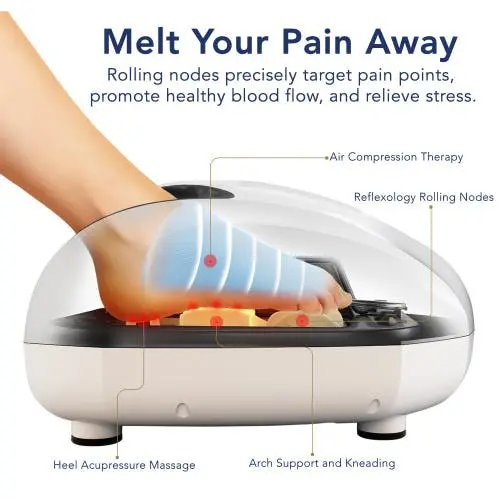 MIKO Shiatsu Foot Massager With Heat - White