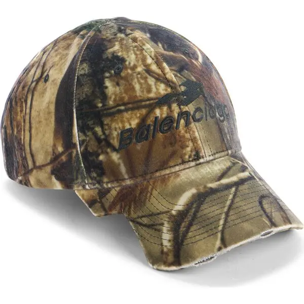 Balenciaga Diamond B Camo Baseball Cap - Brown