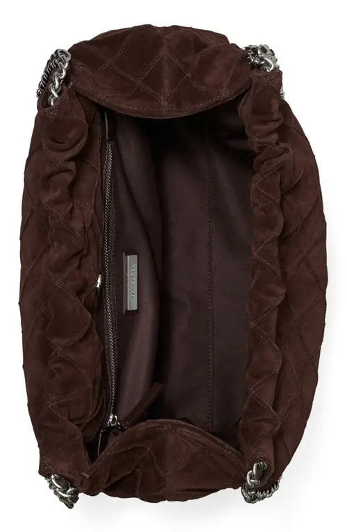 Tory Burch Fleming Soft Quilted Suede Hobo Bag