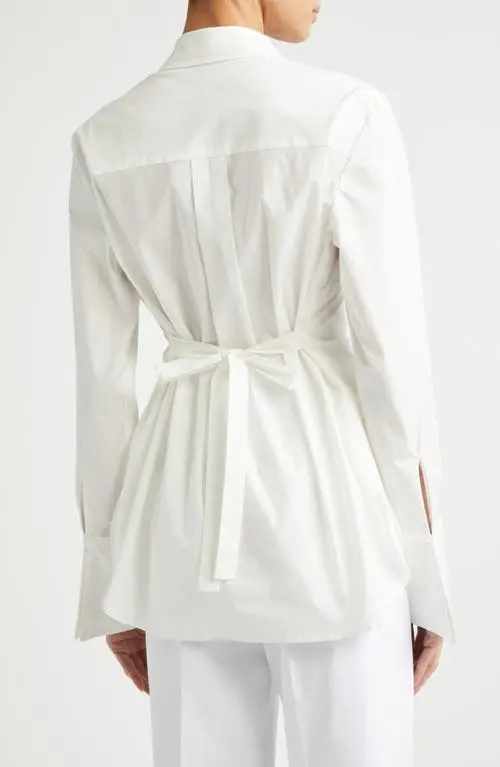 Oscar De La Renta Allium Cotton Poplin Blouse