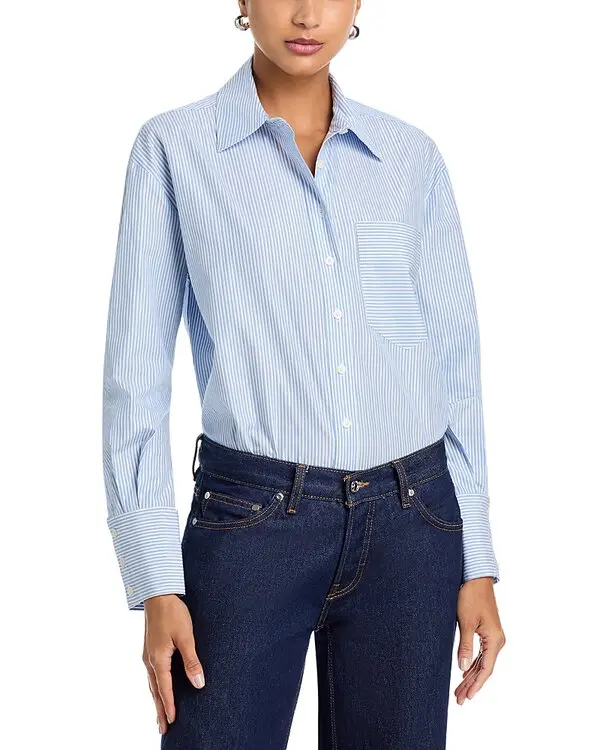 Derek Lam 10 Crosby Orianne Stripe Collared Shirt
