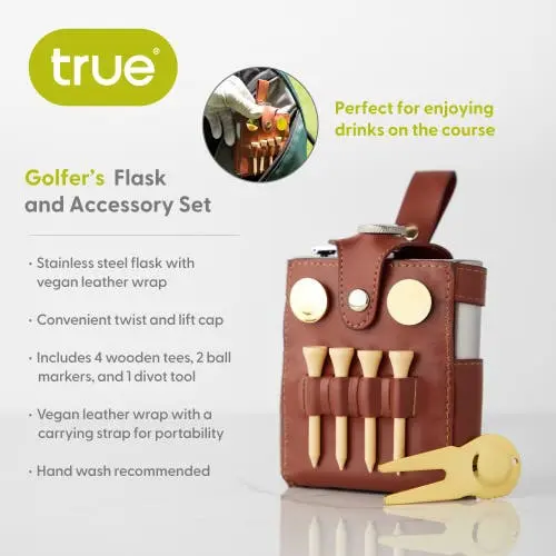 TRUE BRANDS Golfer's Flask And Accessory Set