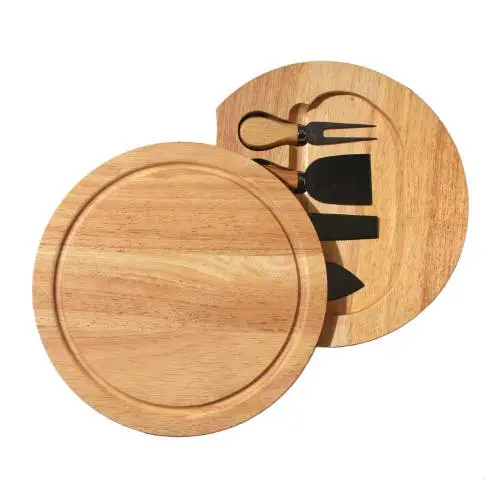 TRUE BRANDS Camembert Cheese Board & Tool Set - Wood