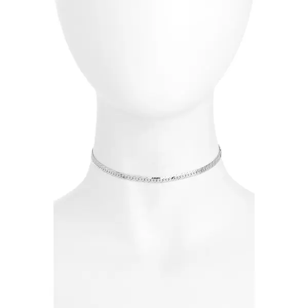 CHILD OF WILD Sicily Herringbone Chain Choker - Silver