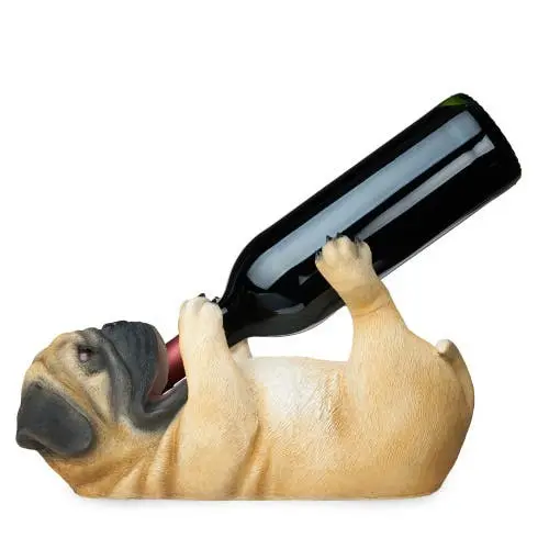 TRUE BRANDS Pug Wine Bottle Holder - Brown