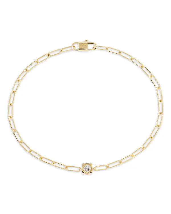 DINH VAN Diamond Cube Charm Chain Link Bracelet In 18k Yellow - Gold