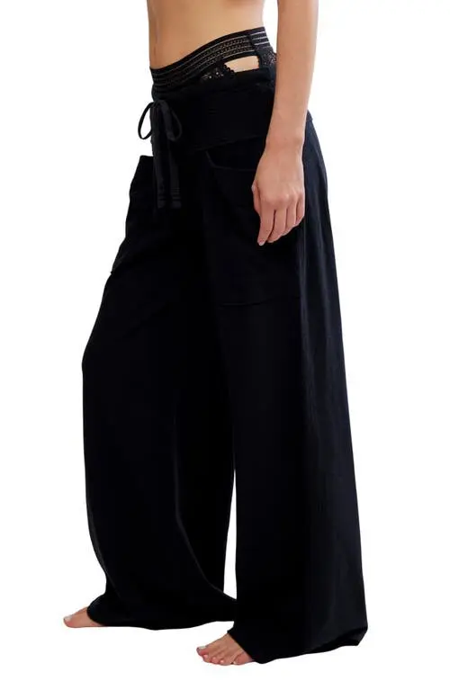 Free People Staycation Lounge Pants - Black