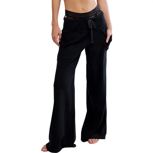 Free People Intimately Fp Staycation Lounge Pants - Black