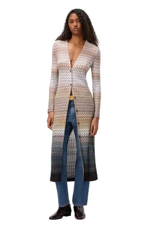 Missoni Long Buttoned Cardigan In Viscose Blend
