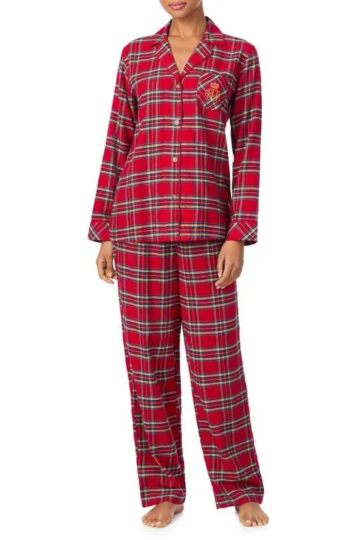 Ralph Lauren Cotton Blend Pajamas - Red Plaid