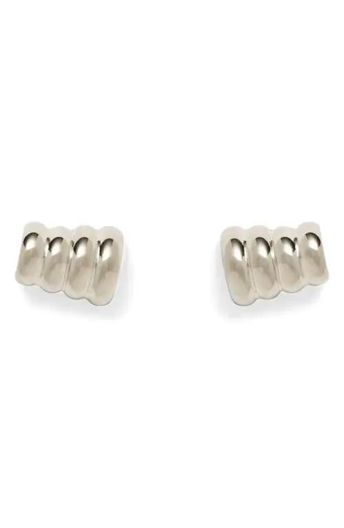 Lady Grey Scala Huggie Hoop Earrings - Silver