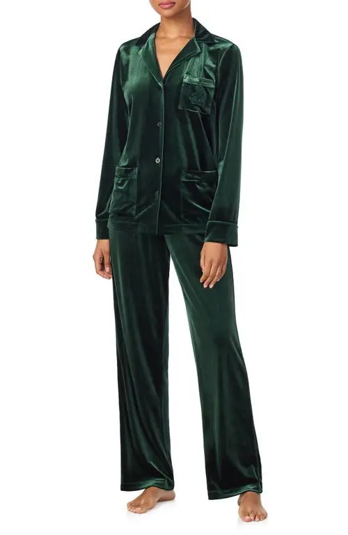 Ralph Lauren Velour Pajamas - Green