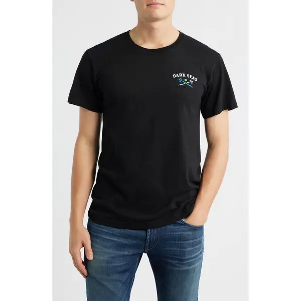 DARK SEAS Sailor's Sun Cotton Graphic T-shirt - Black