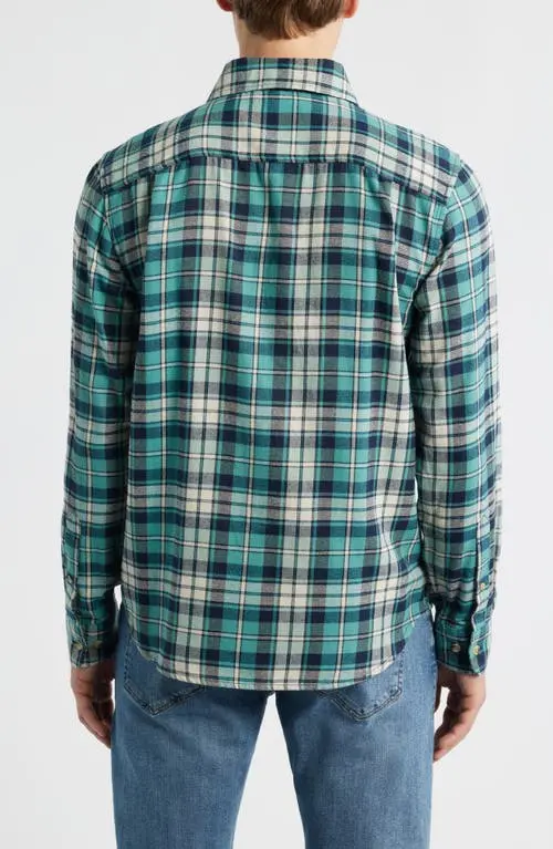 DARK SEAS Tanglewood Plaid Flannel Button-up Shirt - White/blue
