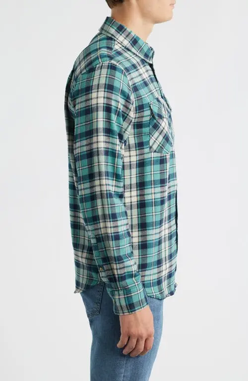 DARK SEAS Tanglewood Plaid Flannel Button-up Shirt - White/blue