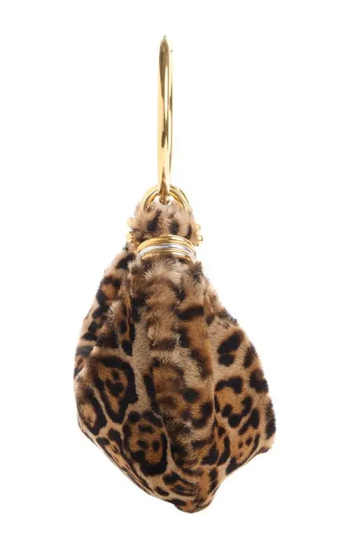 Chloé Mini Leopard Print Genuine Shearling Hobo Bag