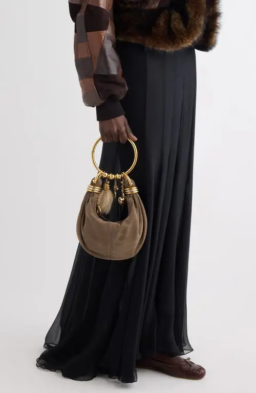 Chloé Mini Bracelet Suede Hobo Bag