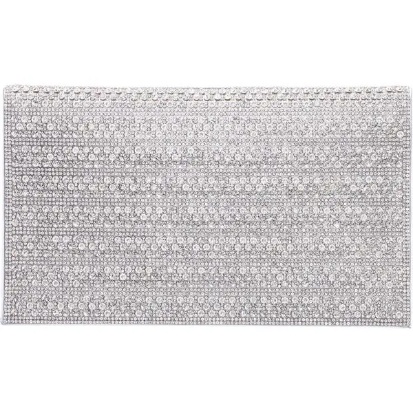 Nina Rhinestone Embellished Clutch - Silver