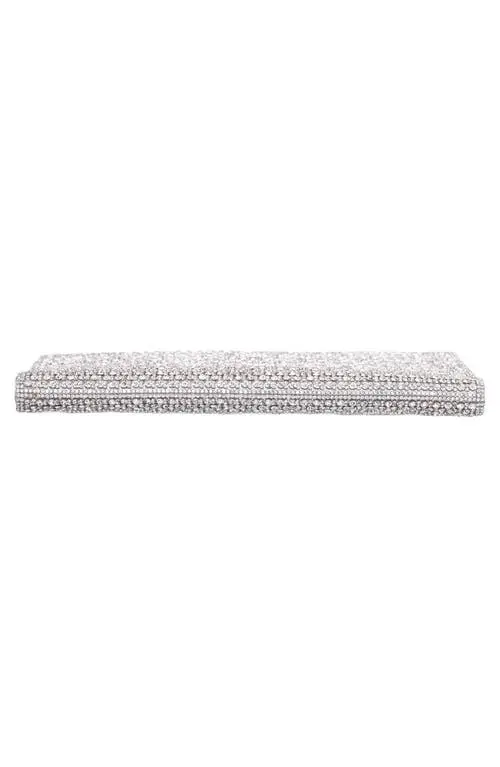 Nina Rhinestone Embellished Clutch - Silver