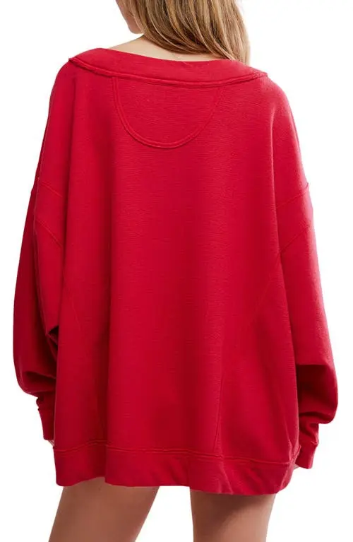 Free People Intimately Fp Staycation Pullover - Deep Cherry