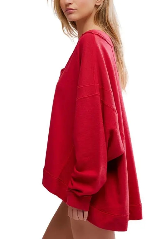 Free People Intimately Fp Staycation Pullover - Deep Cherry