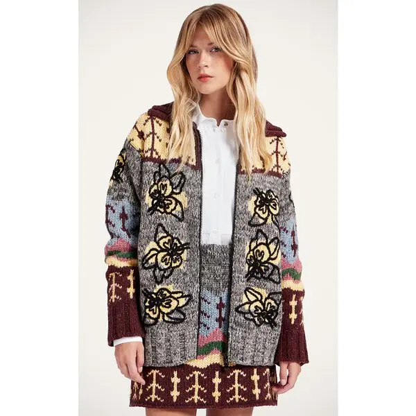 La DoubleJ Embroidered Chunky Cardigan