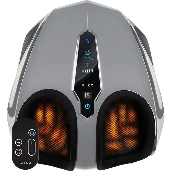 MIKO Shiatsu Foot Massager With Heat5 Settings - Silver