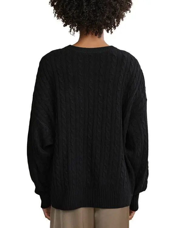 Jenni Kayne Nell V-neck Wool Cashmere Sweater - Black