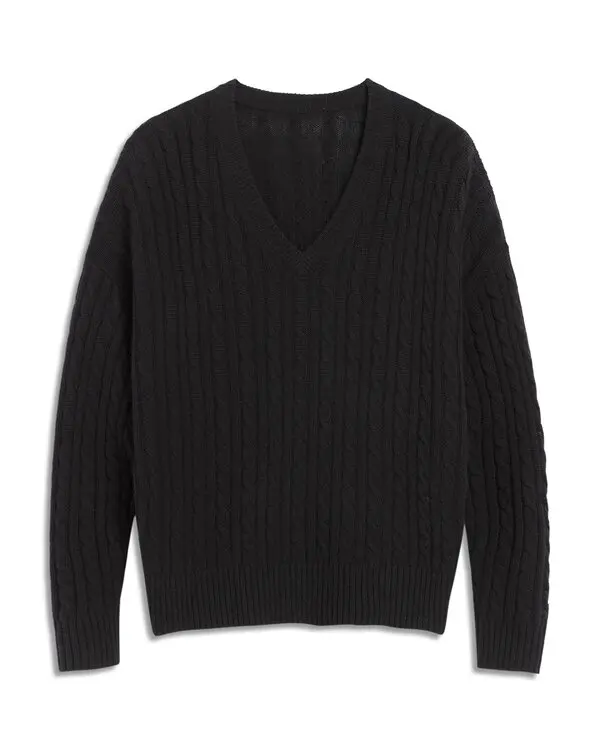 Jenni Kayne Nell V-neck Wool Cashmere Sweater - Black