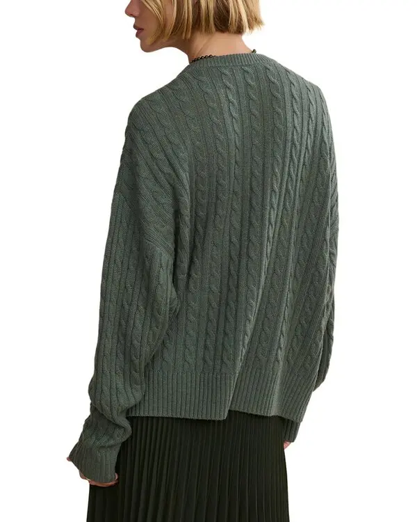 Jenni Kayne Nell V-neck Wool Cashmere Sweater - Pine