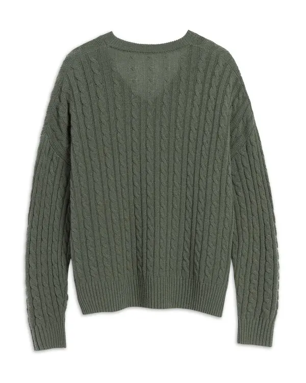 Jenni Kayne Nell V-neck Wool Cashmere Sweater - Pine