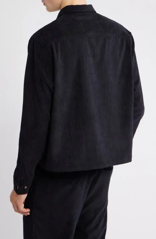 RIZORT Roger Rib Button-up Shirt Jacket - Black