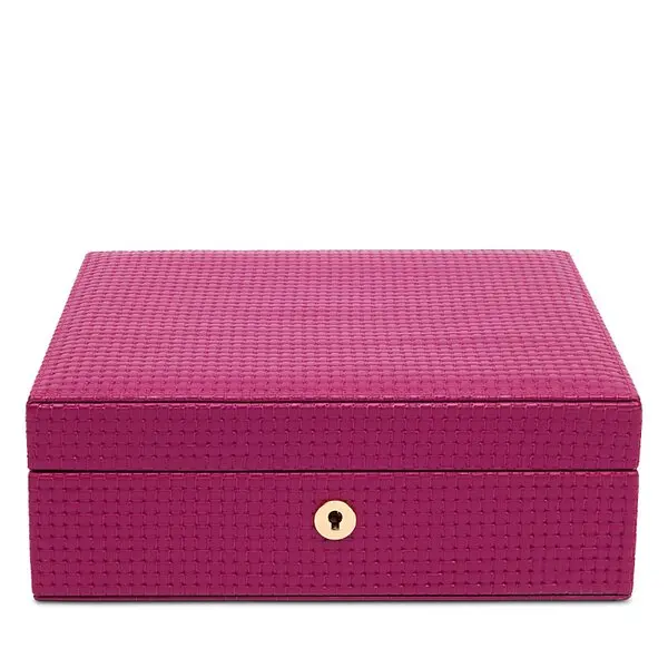 RAPPORT LONDON Charlotte Leather Jewelry Box - Dark Pink