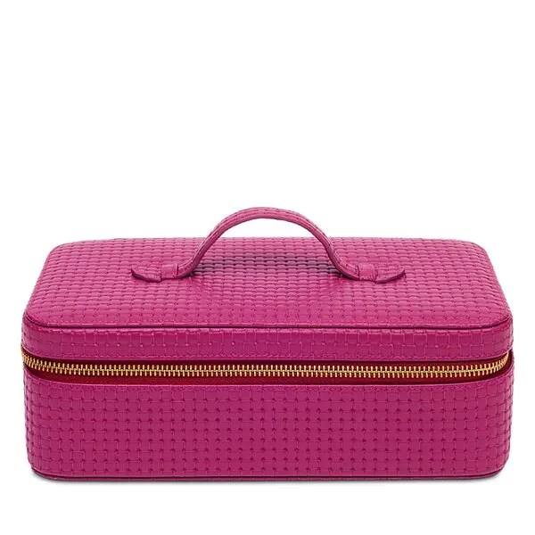 RAPPORT LONDON Charlotte Leather Jewelry Case - Dark Pink
