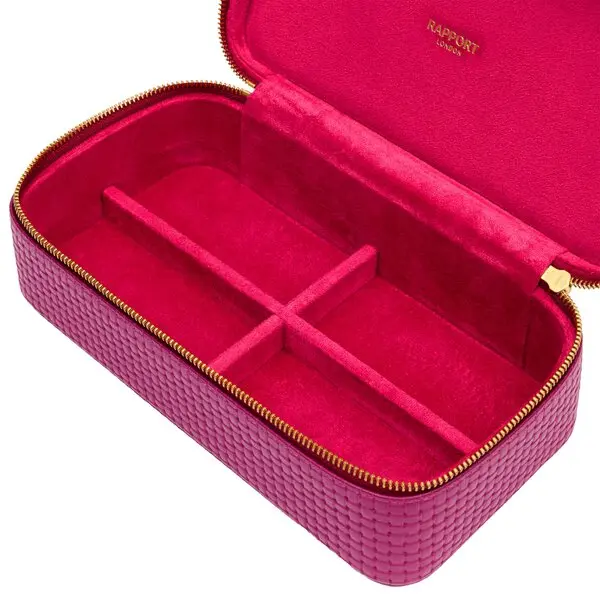RAPPORT LONDON Charlotte Leather Jewelry Case - Dark Pink