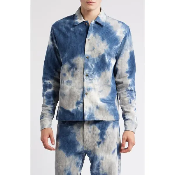 RIZORT Curtis Tie Dye Denim Shirt Jacket - Blue