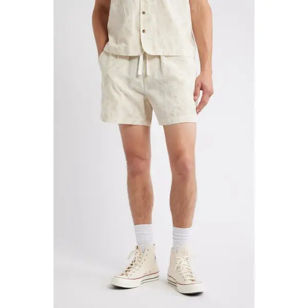 RIZORT Cotton-linen Blend Drawstring Shorts