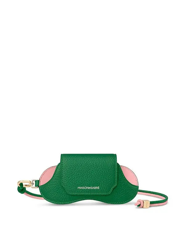 MAISON DE SABRE Leather Sunglasses Sling Case - Emerald Lily