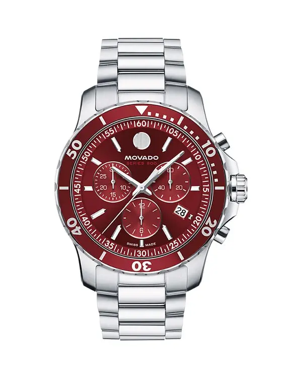 Movado Series 800 Chronograph, 42mm - Red/silver