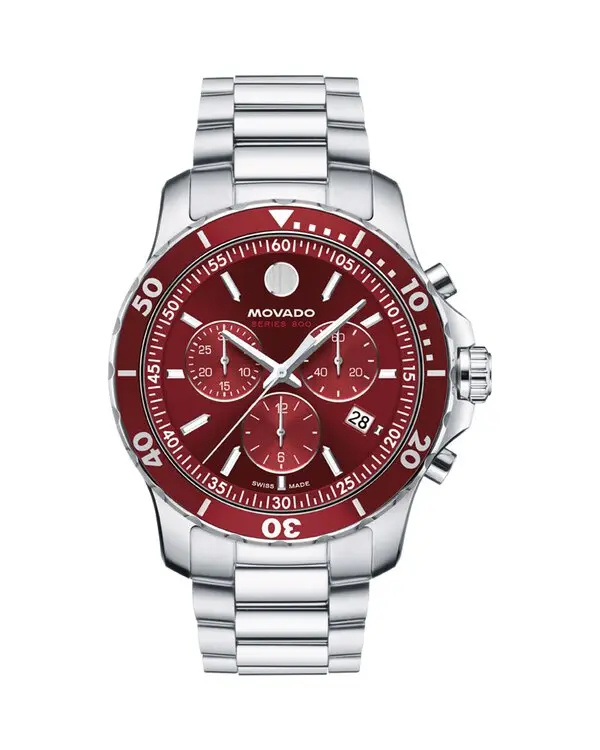 Movado Series 800 Chronograph, 42mm - Red/silver