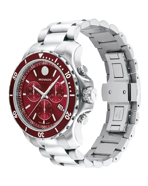 Movado Series 800 Chronograph, 42mm - Red/silver
