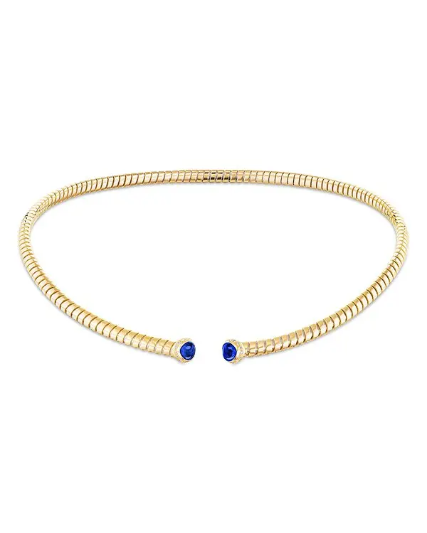 Marina B Sapphire & Diamond Tubogas Collar Necklace - Blue/gold