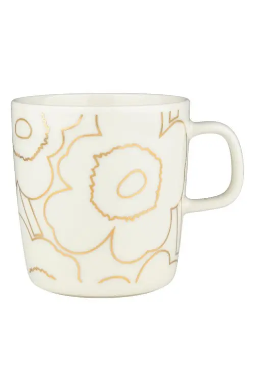 Marimekko Piirto Unikko Coffee Mug - White Gold