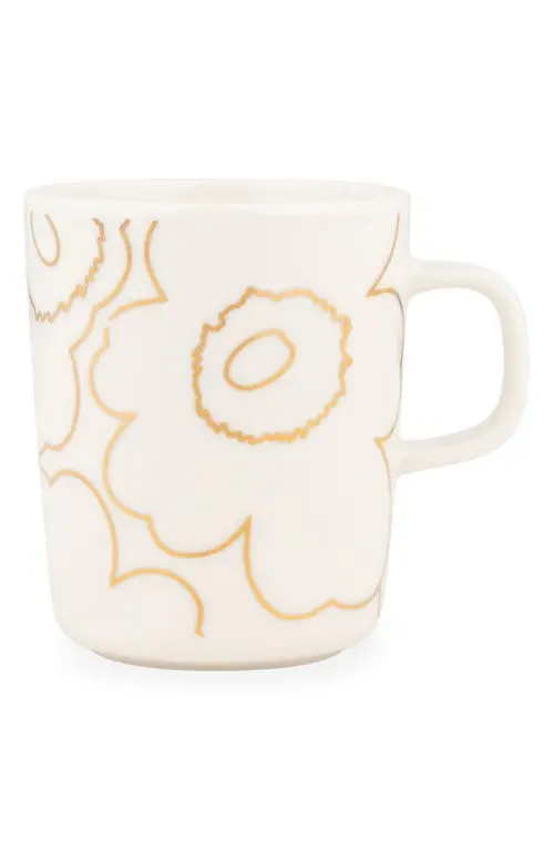 Marimekko Piirto Unikko Coffee Mug - White Gold