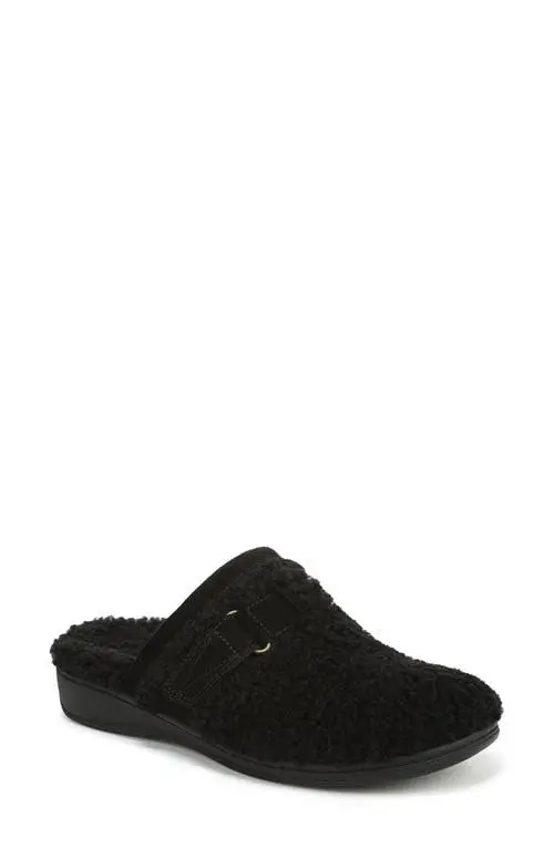 Vionic Faux Shearling Clogs - Black