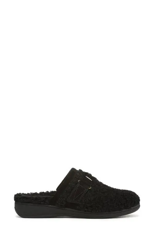 Vionic Faux Shearling Clogs - Black