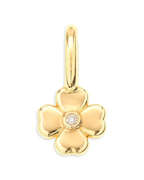 Adina Reyter 9k Yellow Diamond Clover Mini Charm Pendant - Gold