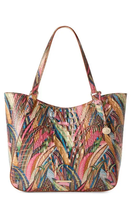 Brahmin Aliza Croc Embossed Leather Tote - Sunleaf