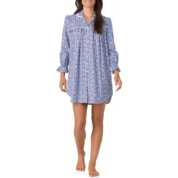 LANZ OF SALZBURG Flannel Nightgown - Bluemulti